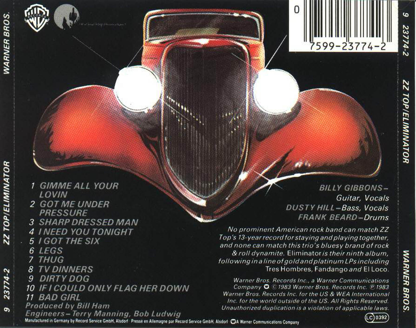 ZZ Top Eliminator : Back | CD Covers | Cover Century | Over 1.000.000 ...